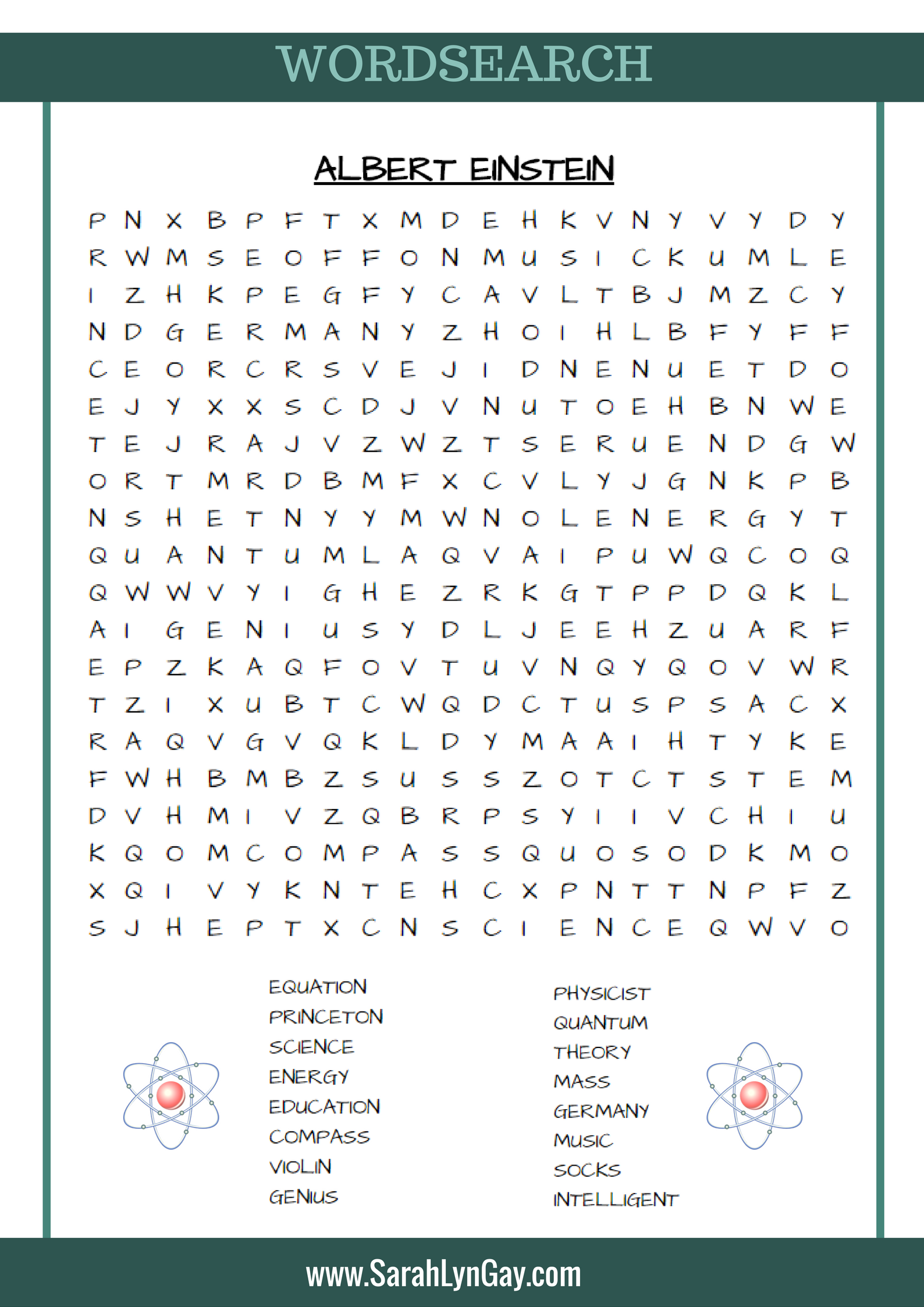 Albert Einstein Free Printable Pack - Sarah Lyn Gay